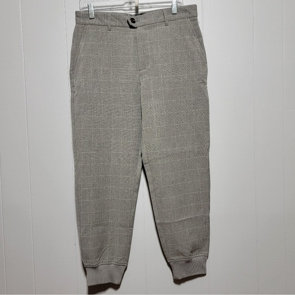 Houston White | Pants | Mens Gray Checkered Plaid Jogger Pants Urban ...